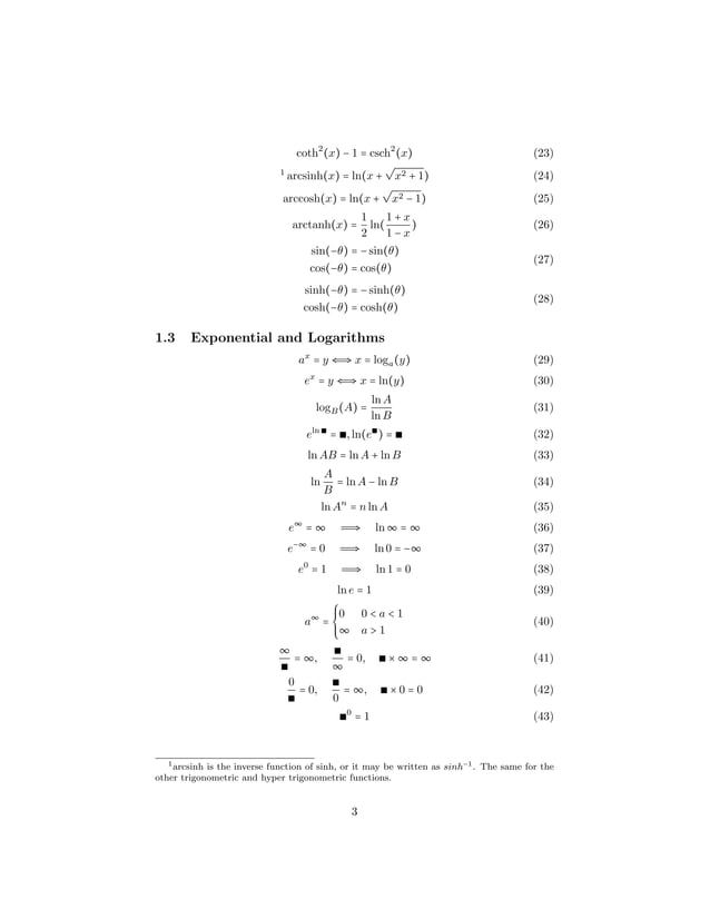 Summary Of Important Laws Of Differentiation And Integration | PDF | Physics | Science