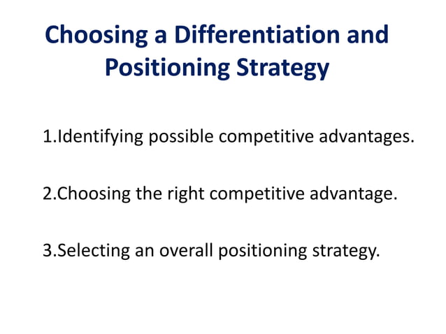Differentiation and positioning | PPT