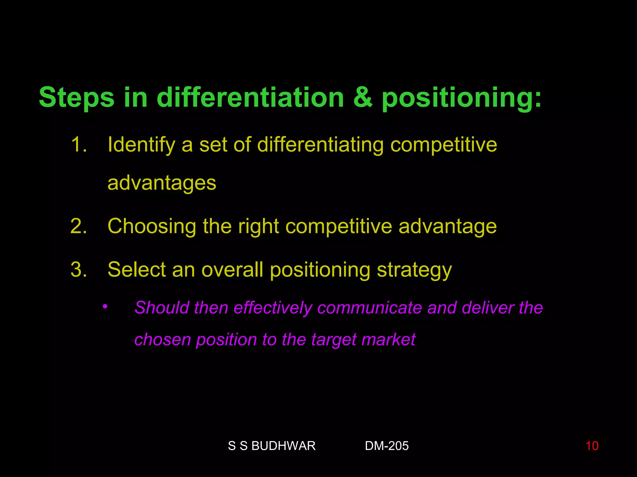 Differentiation and positioning chapter 6 new | PPT