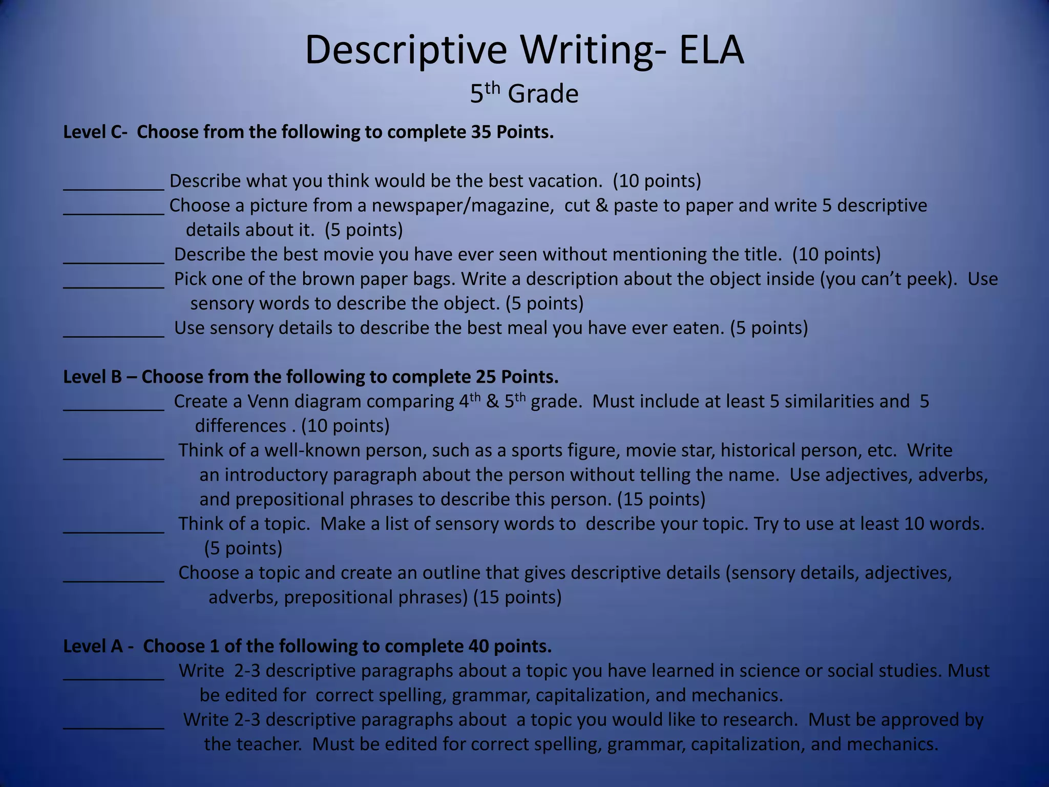 Differentiation and writing | PPT