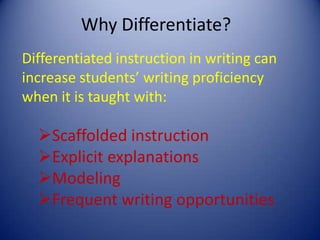 Differentiation and writing | PPT