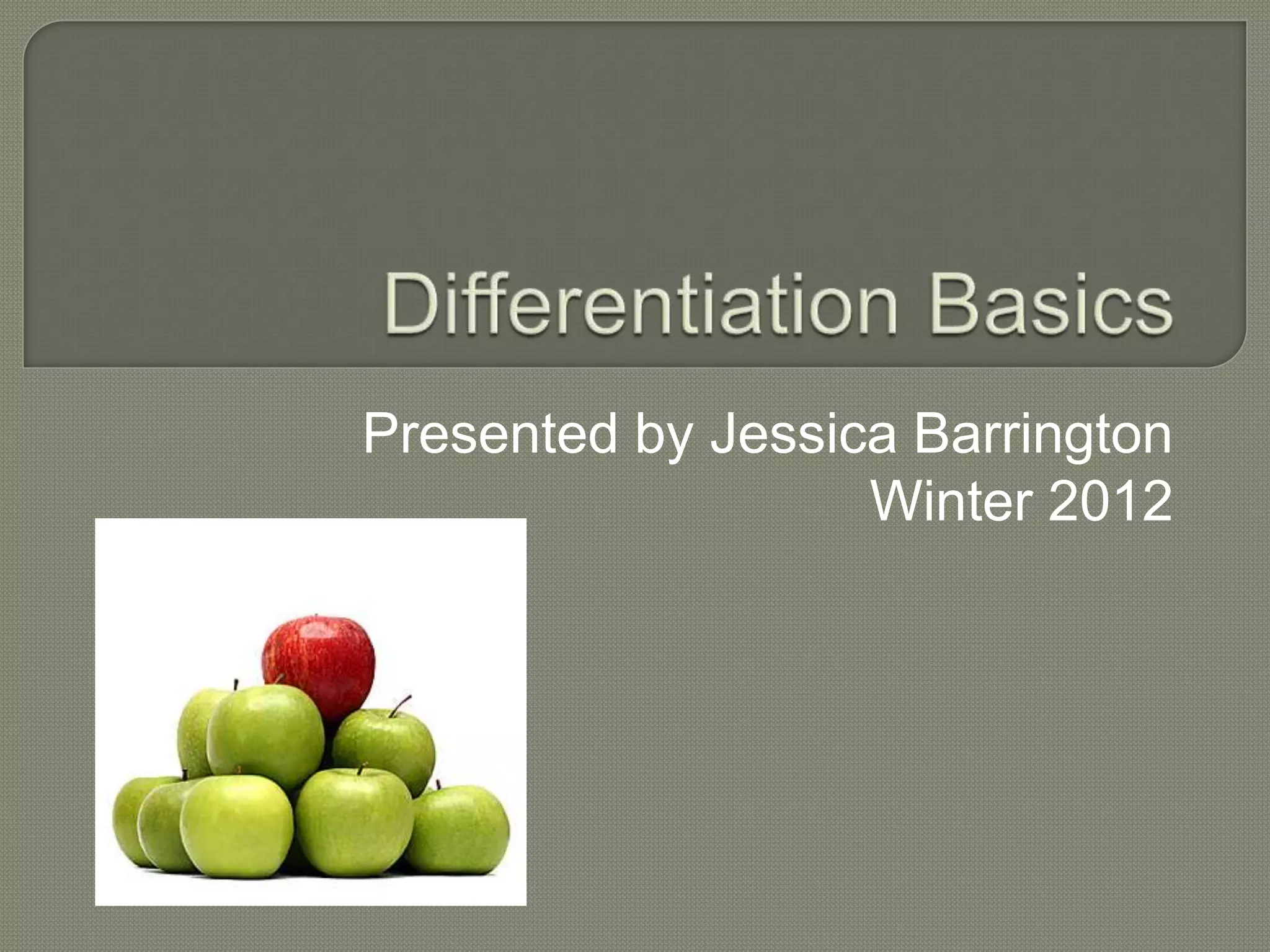 Differentiation basics | PPTX