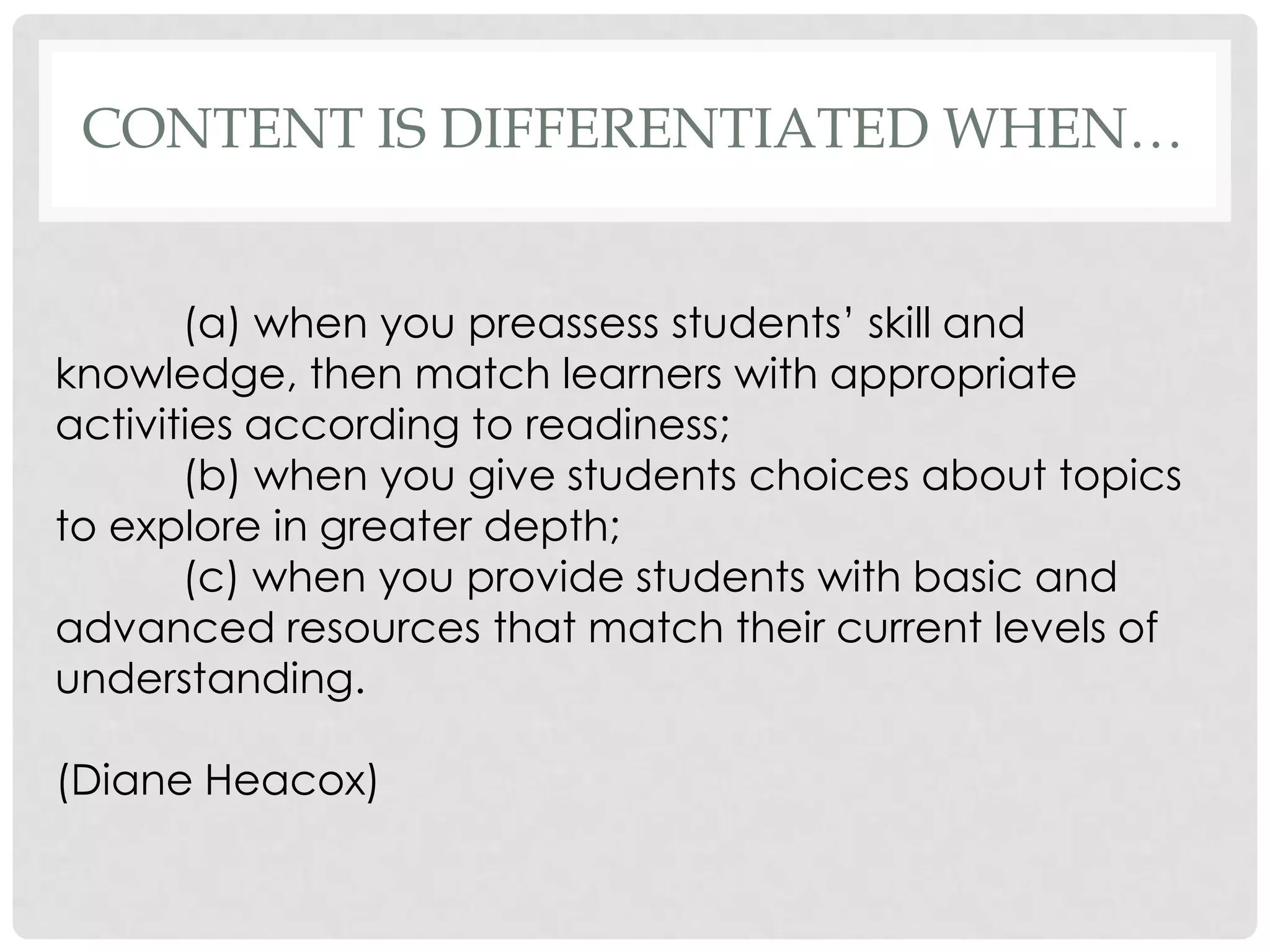 Differentiation by content | PPTX
