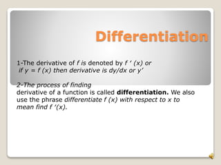 Differentiation Basics | PPTX