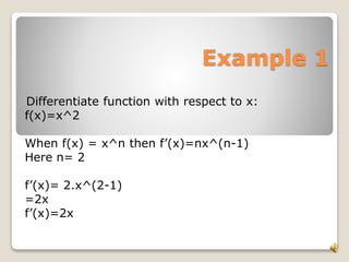 Differentiation Basics | PPTX