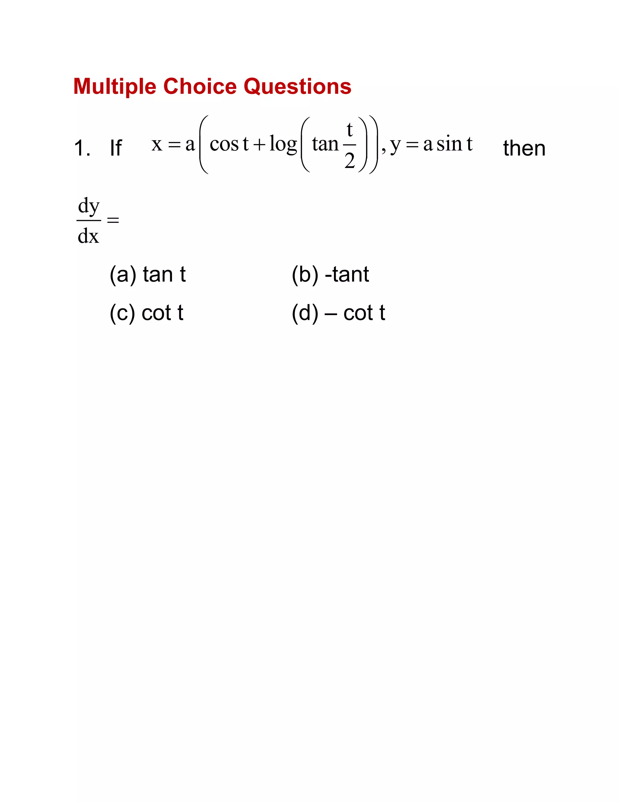 Understanding Differentiation - JEE Main 2014 Maths | PDF