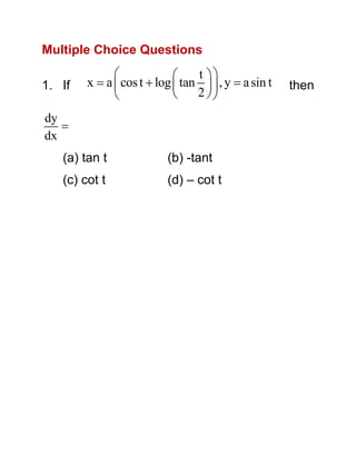 Understanding Differentiation - JEE Main 2014 Maths | PDF