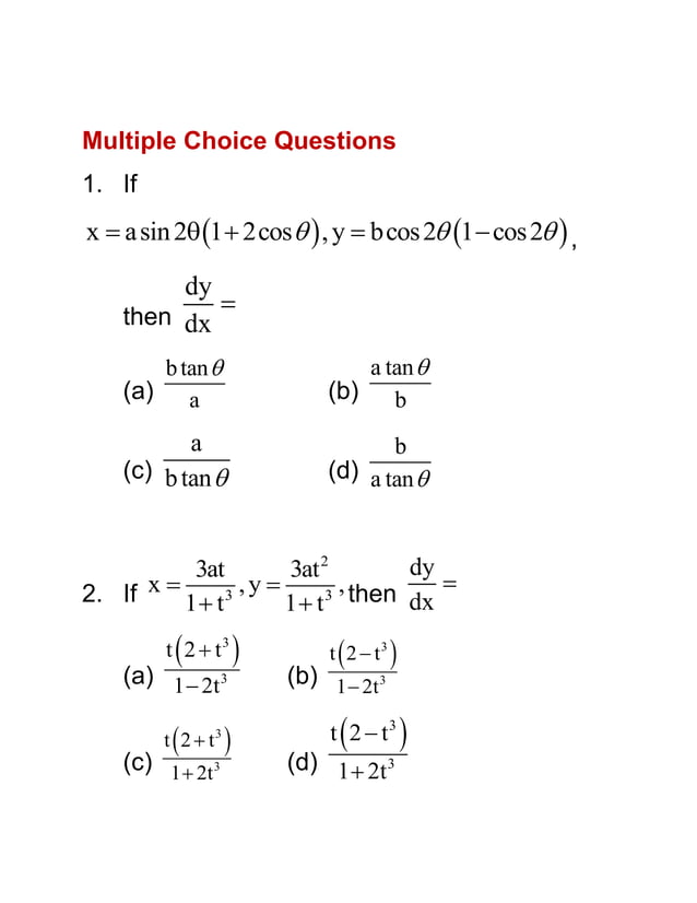 Understanding Differentiation - JEE Main 2014 Maths | PDF