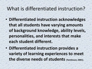 Differentiation in the science classroom | PPTX