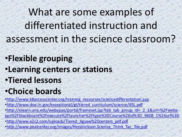 Differentiation in the science classroom