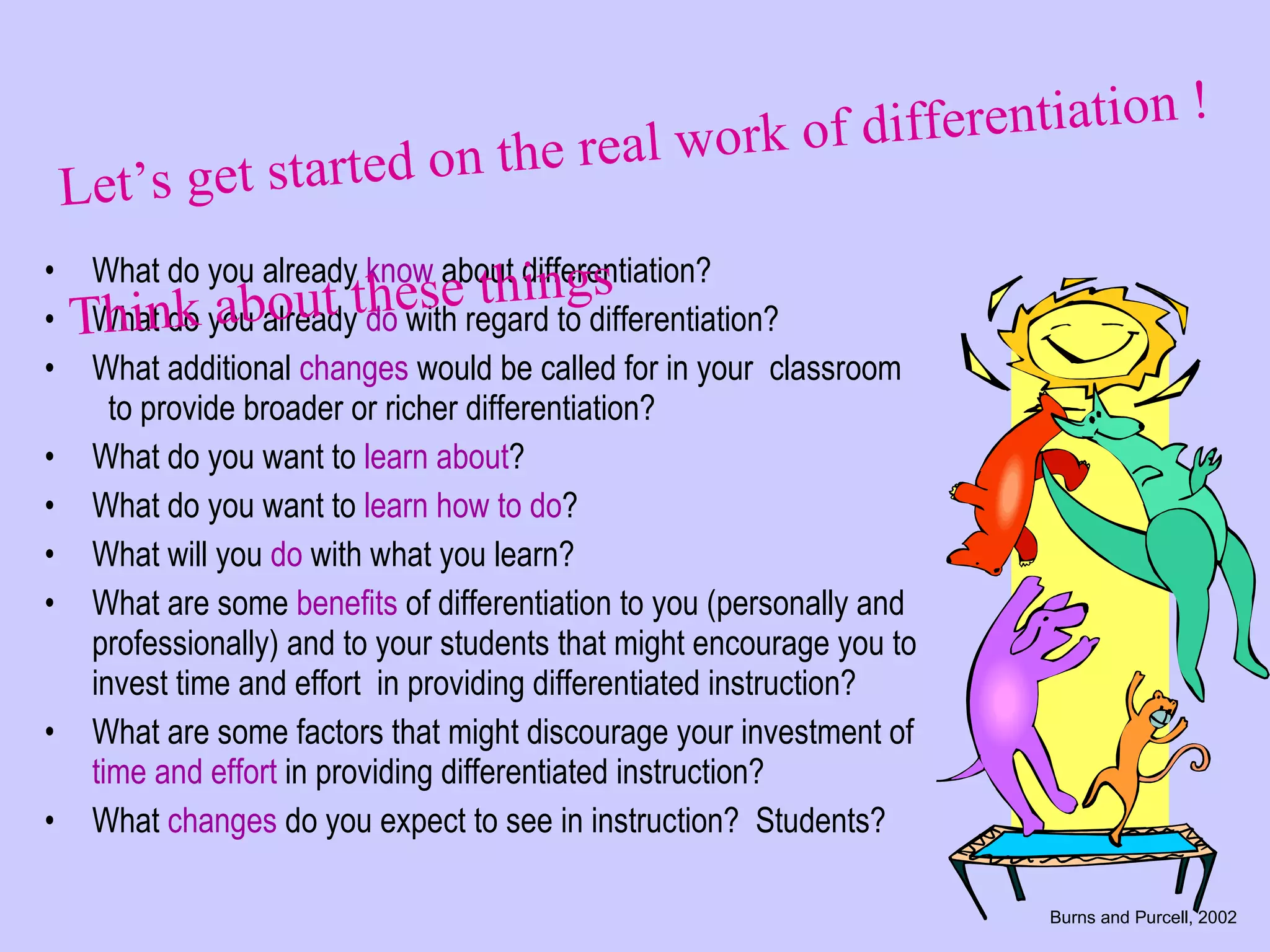 Differentiation powerpoint for tuesday pd | PPT