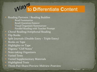 Differentiated Instruction in the Social Studies and English Classrooms ...