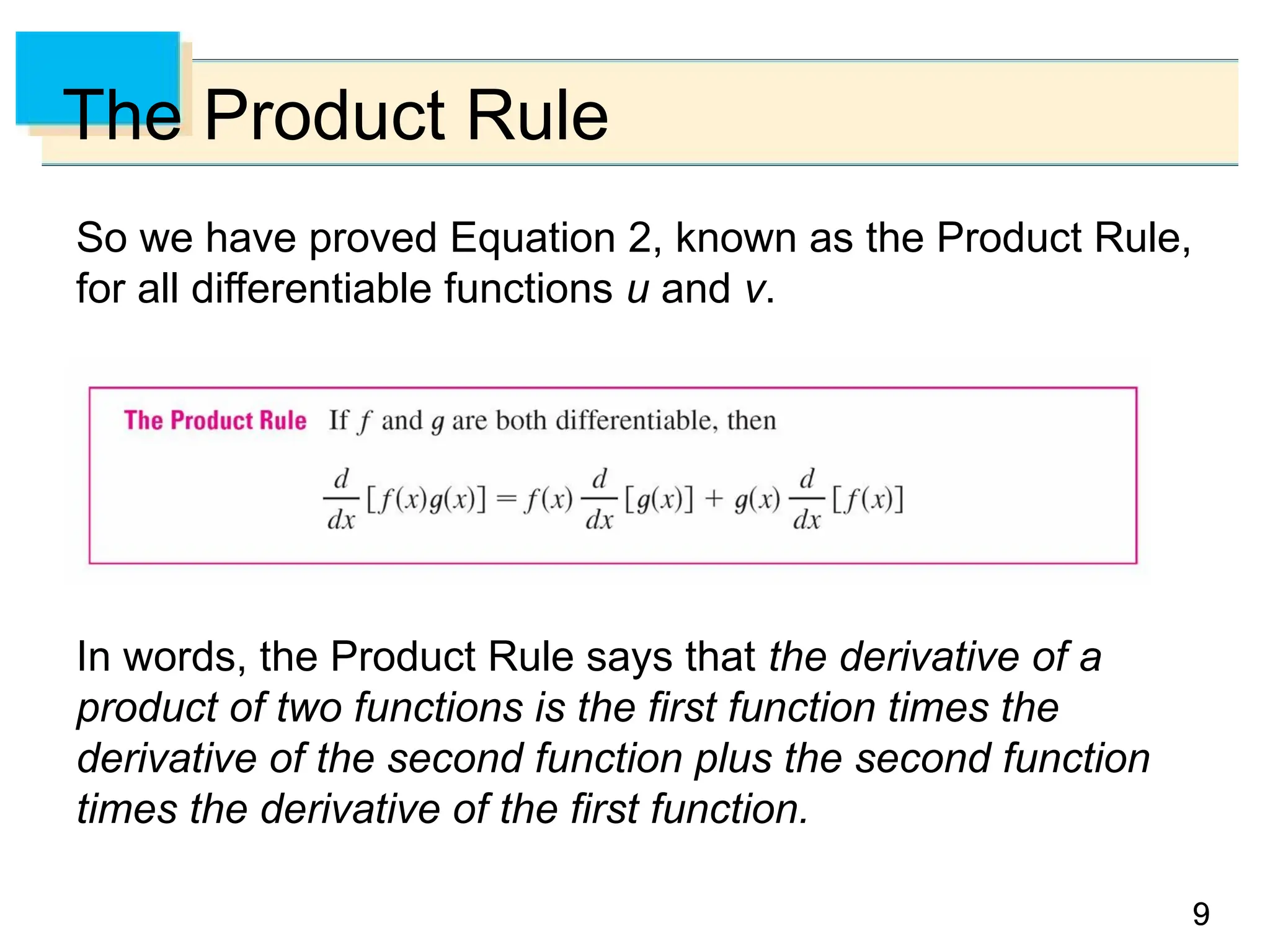 Differentiation rules for learning Calculus | PPT | Physics | Science