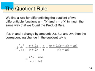 Differentiation rules for learning Calculus | PPT