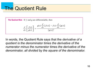 Differentiation rules for learning Calculus | PPT
