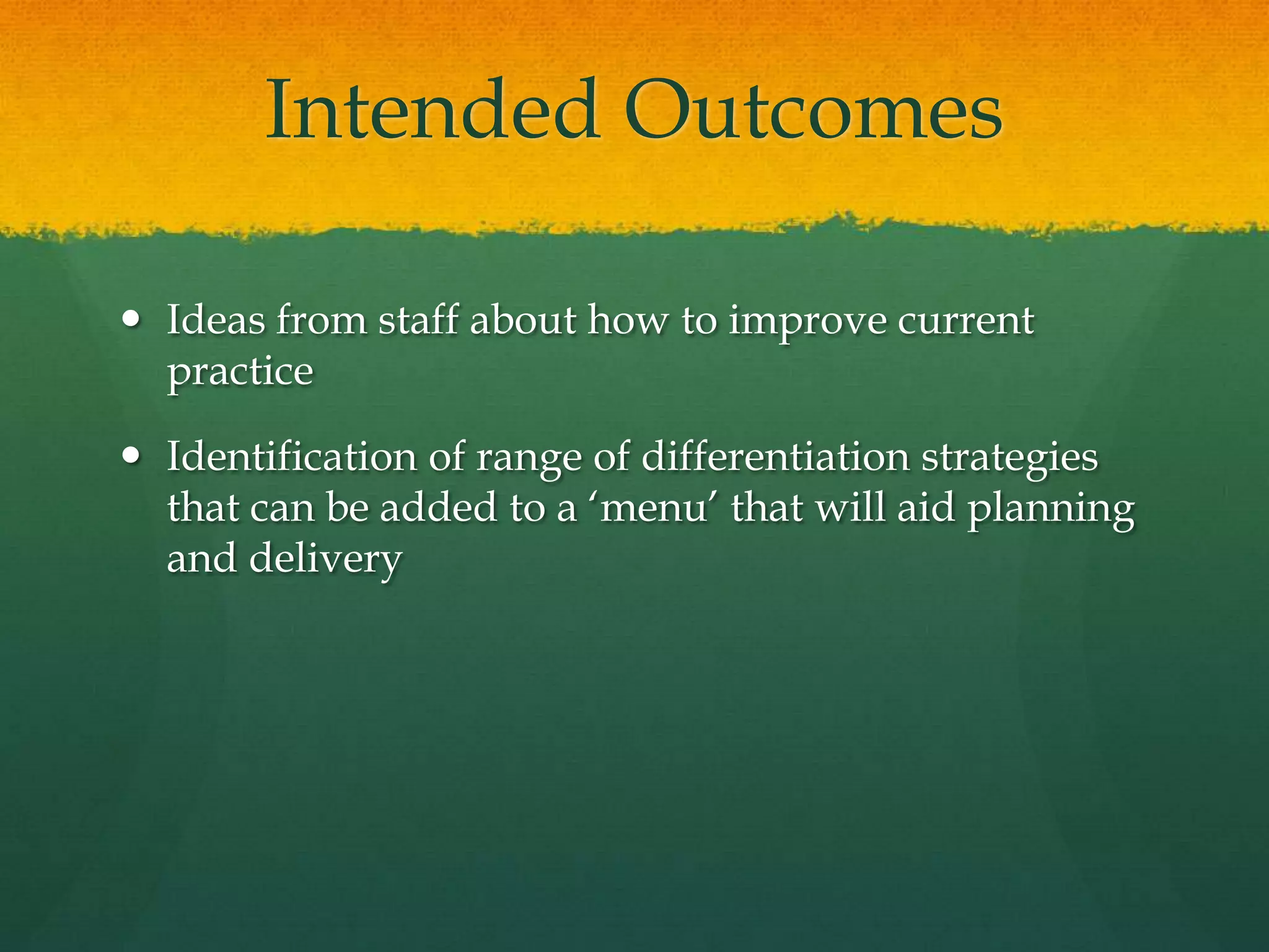 Differentiation Session 2 Outcomes | PPT