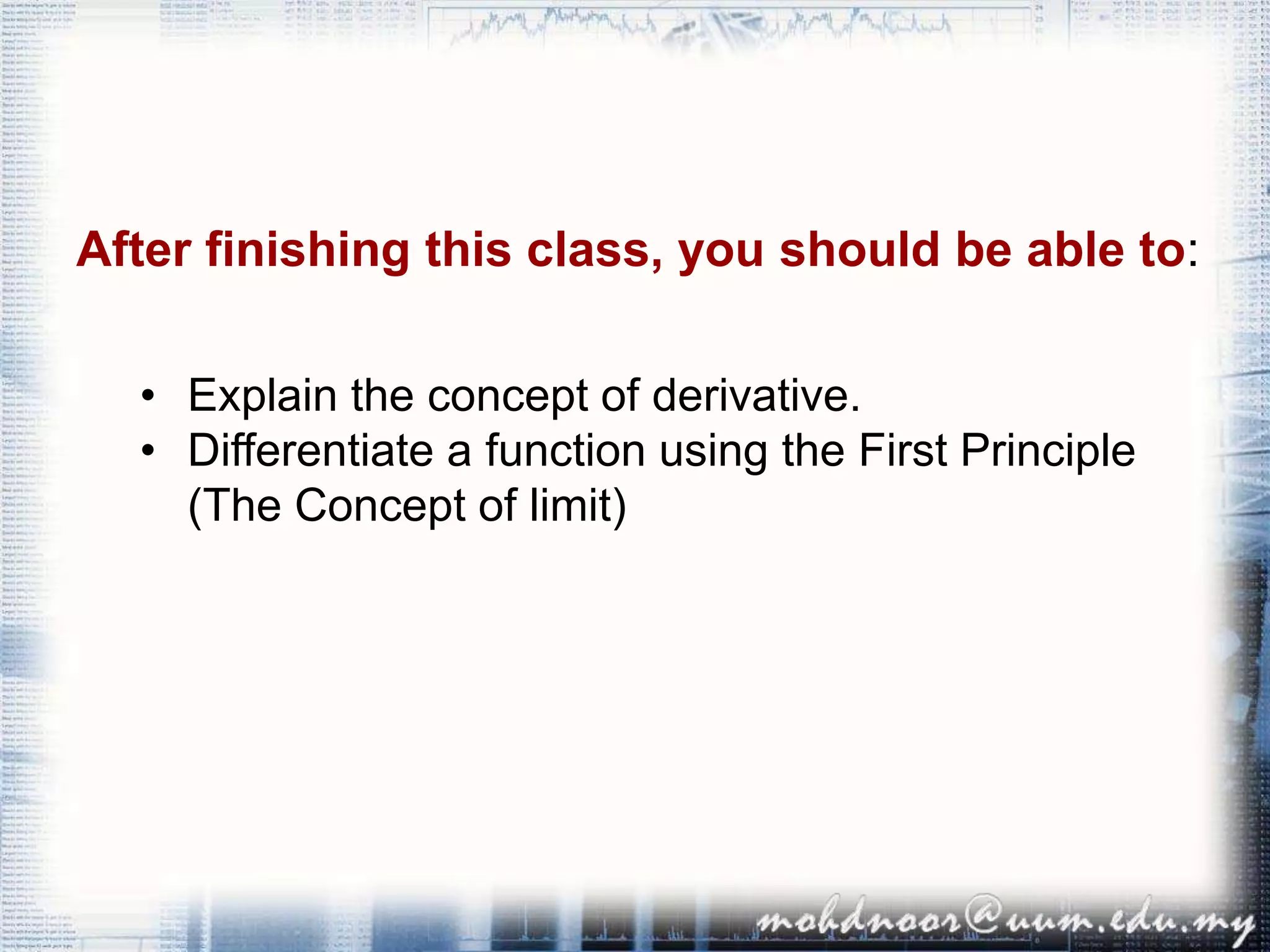 Differentiation using First Principle - By Mohd Noor Abdul Hamid | PPSX ...