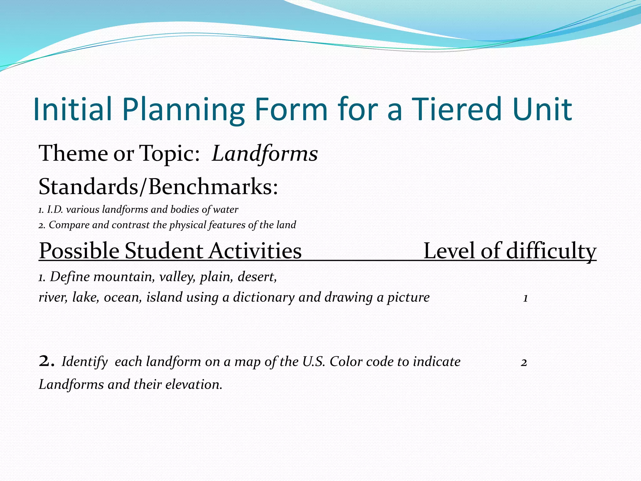 Differentiation using tiered activities | PPTX
