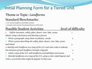 Differentiation using tiered activities | PPTX