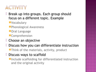Differentiation vs scaffolding | PPT