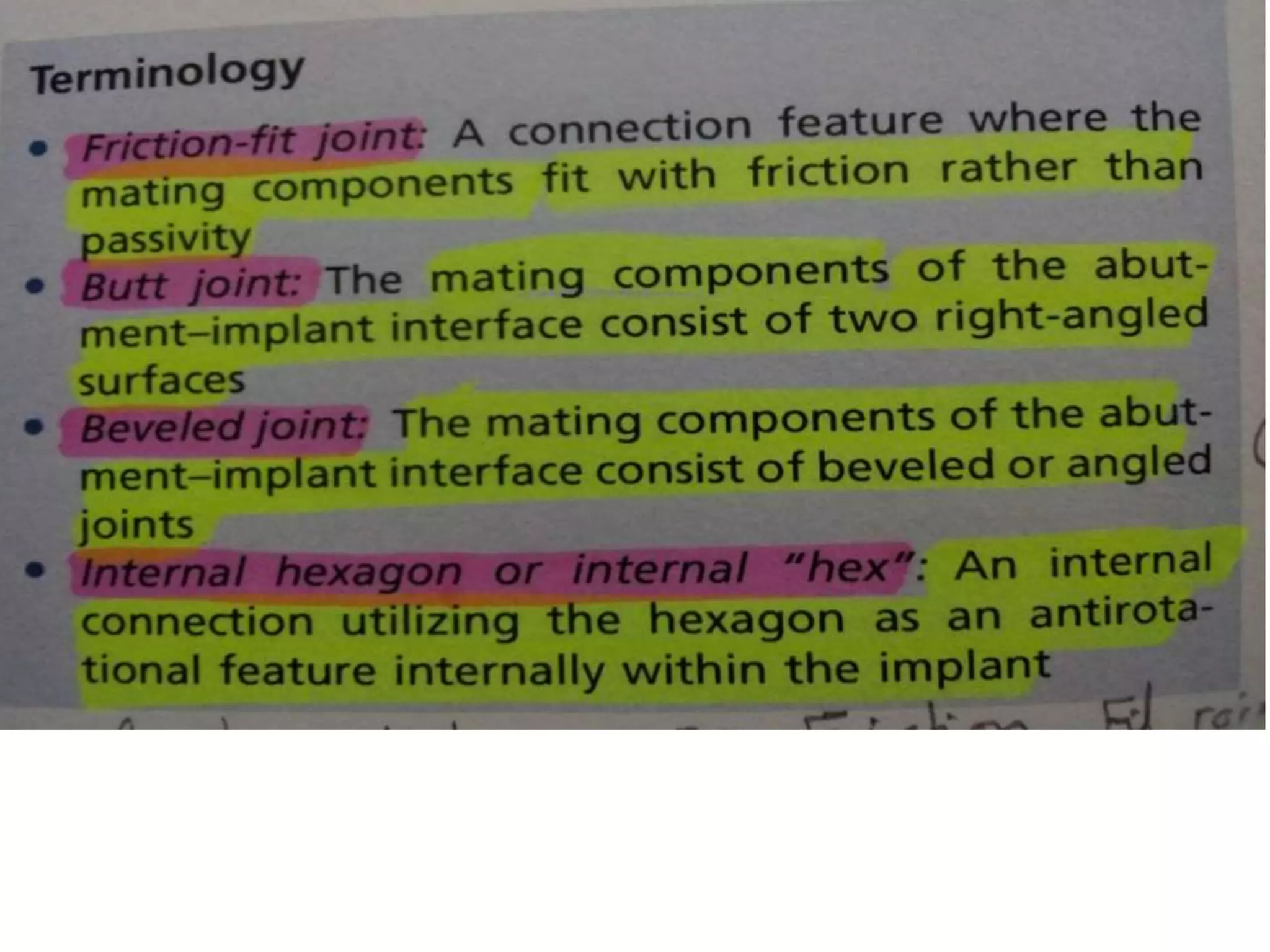 Different implant abutment connections | PPTX