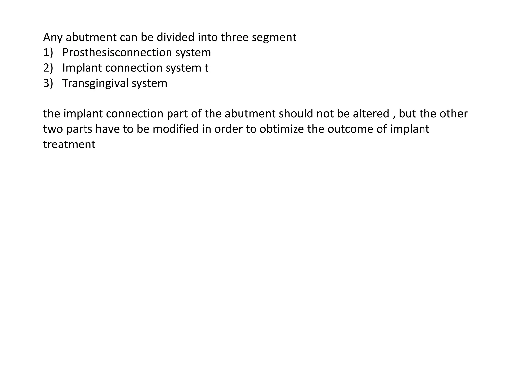 Different implant abutment connections | PPTX
