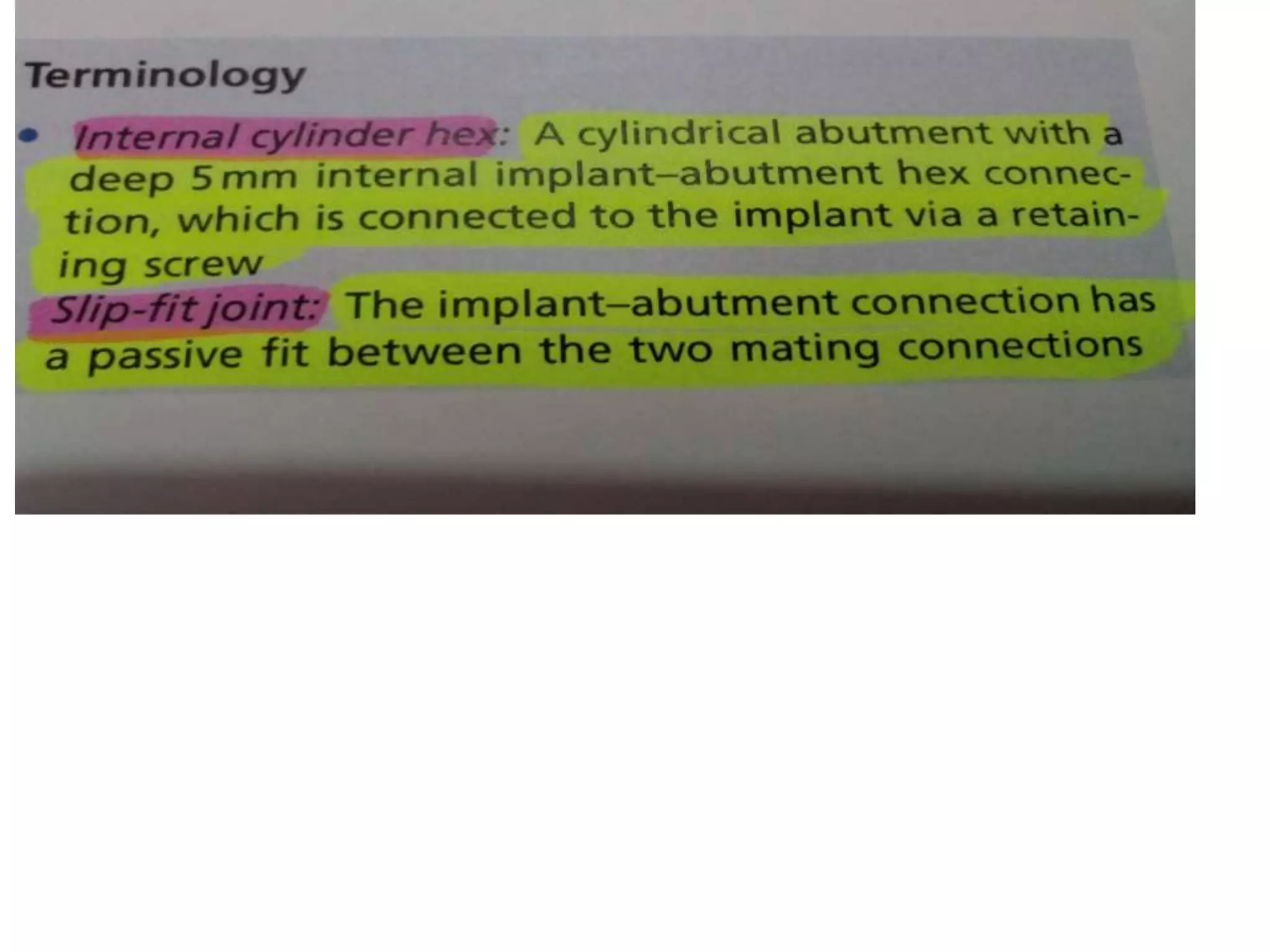 Different implant abutment connections | PPTX