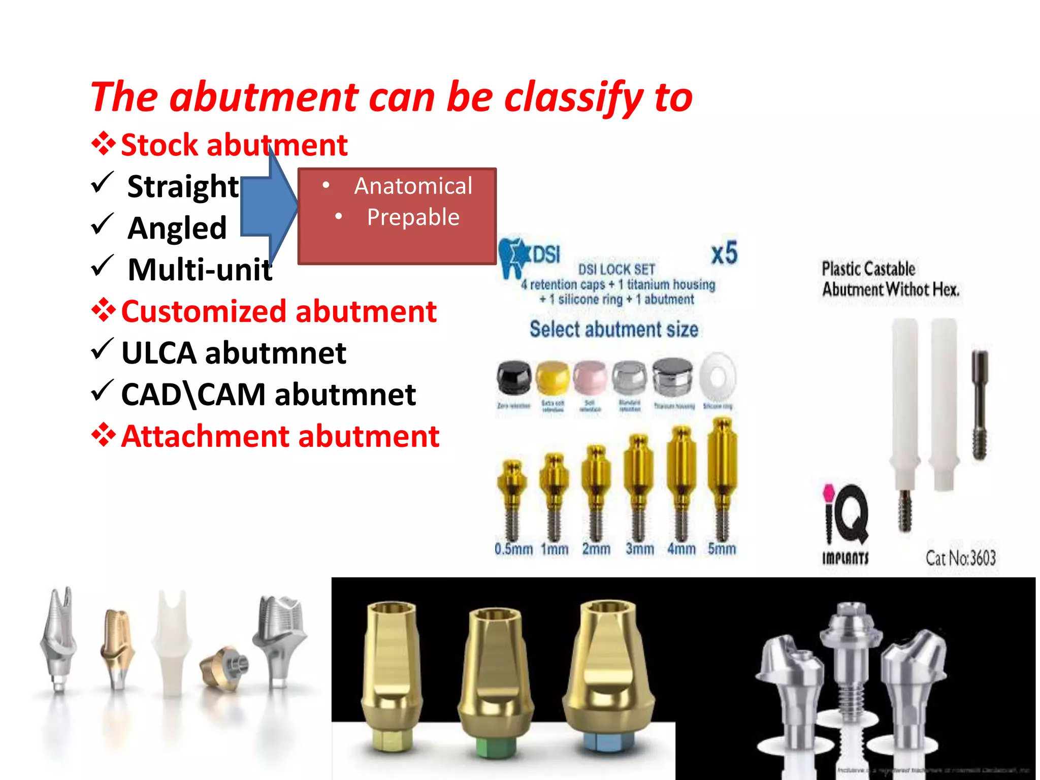 Different implant abutment connections | PPTX