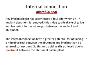 Different implant abutment connections | PPTX