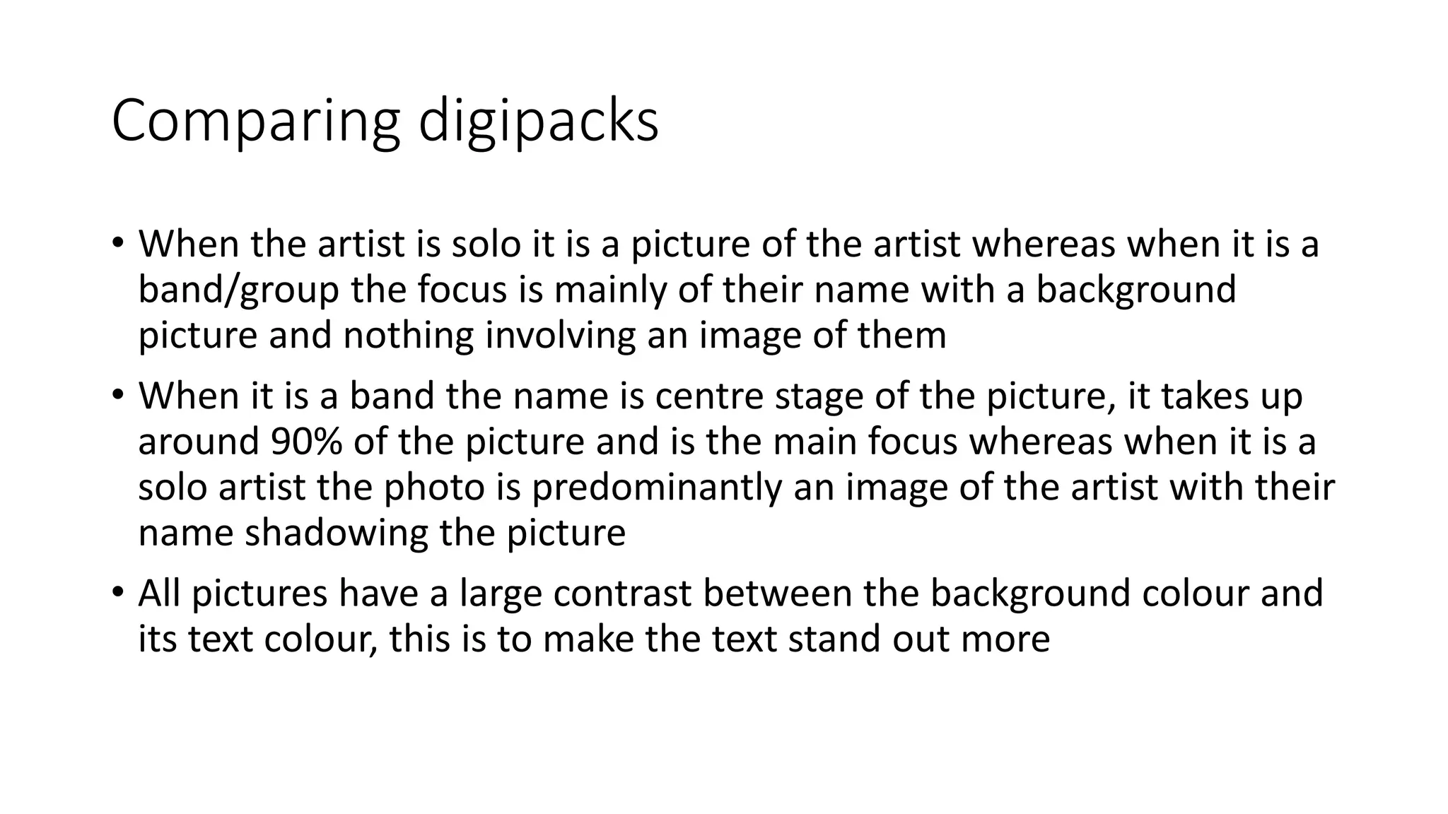 Different indie digipacks | PPT