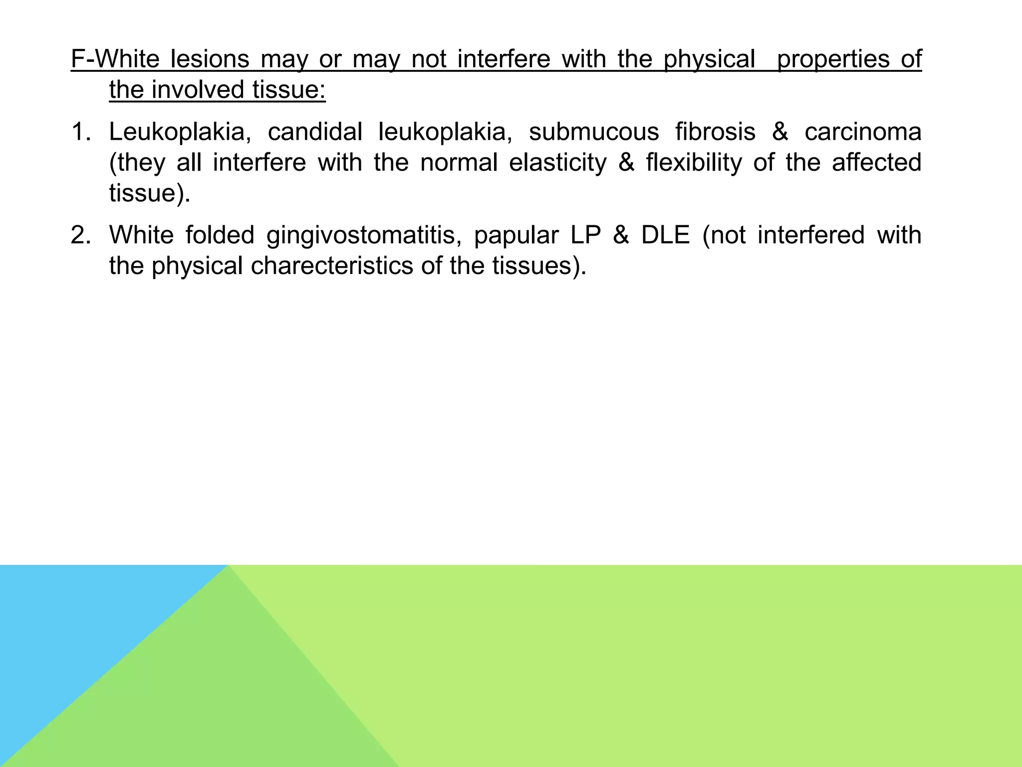 Differentionial diagnosis of red and white lesions.pptx