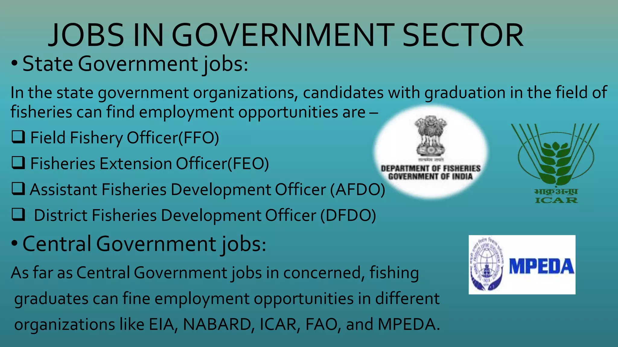 DIFFERENT JOB FISHERIES SECTOR.pptx | Job Market | Economy