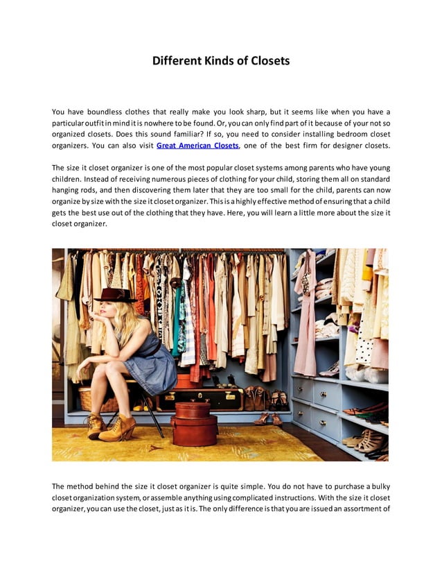 Different kinds of closets | PDF