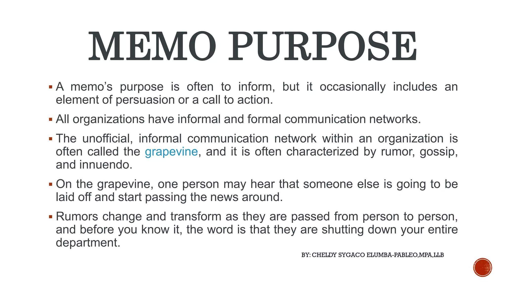 Different kinds of memorandum | PPTX