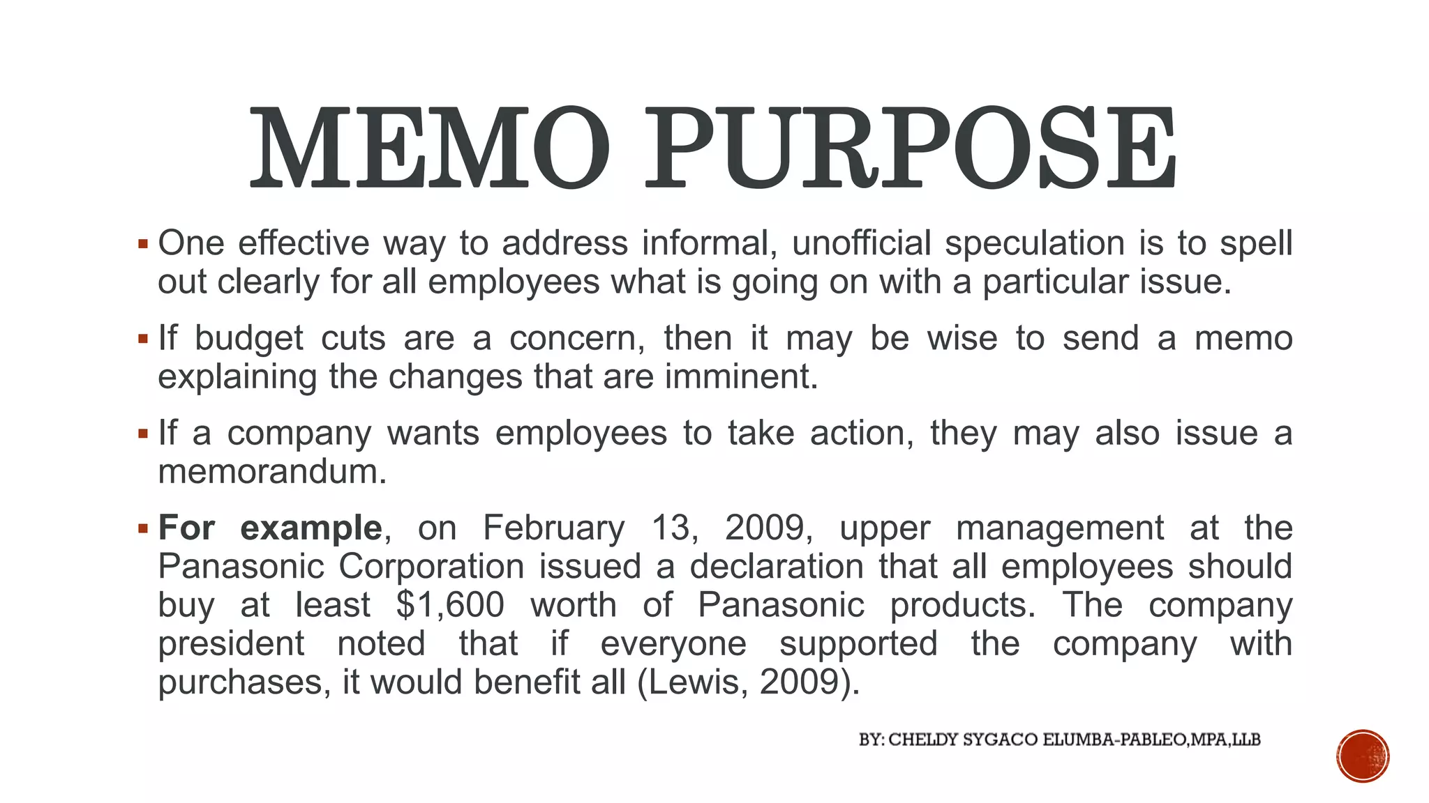Different kinds of memorandum | PPTX