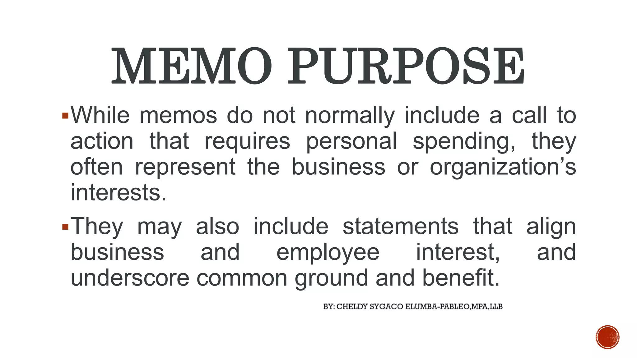 Different kinds of memorandum | PPTX