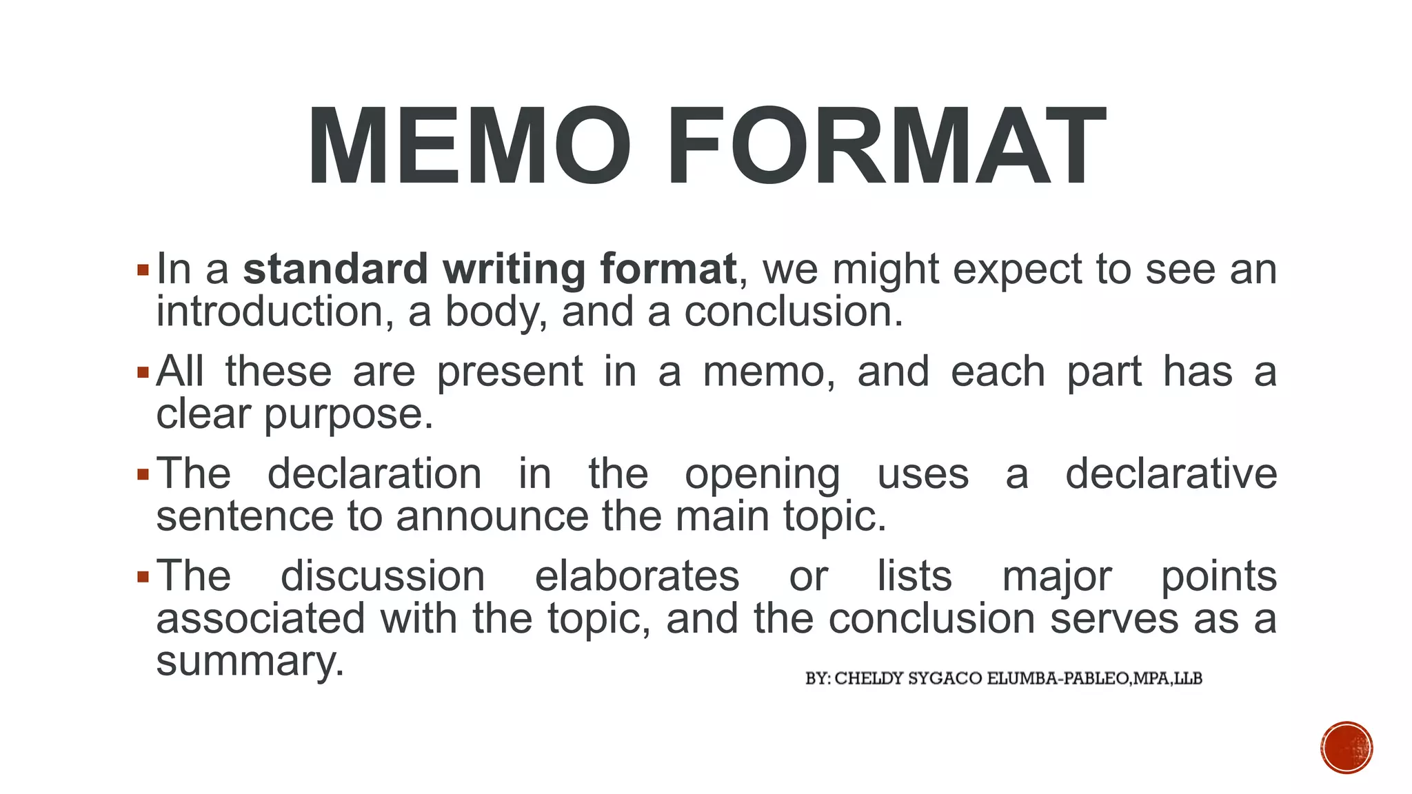 Different kinds of memorandum | PPTX