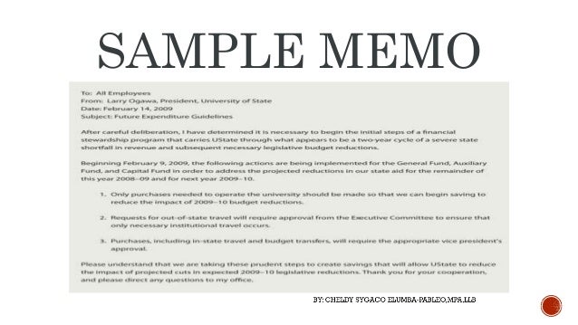 Different kinds of memorandum