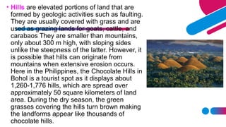 DIFFERENT LANDFORMS AND PROCESSES INVOLVED IN THEIR FUNCTION grade 10.pptx