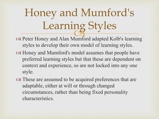 Different learning styles (1) | PPTX