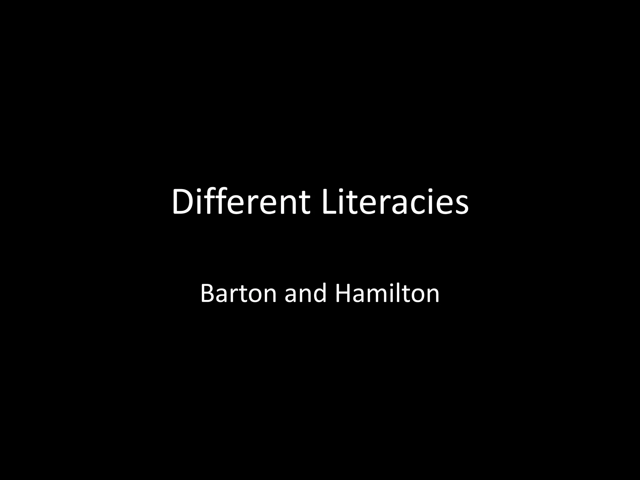 Different literacies | PPT