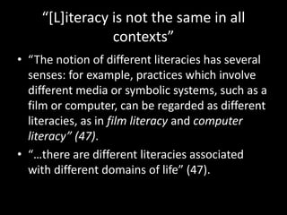 Different literacies | PPT