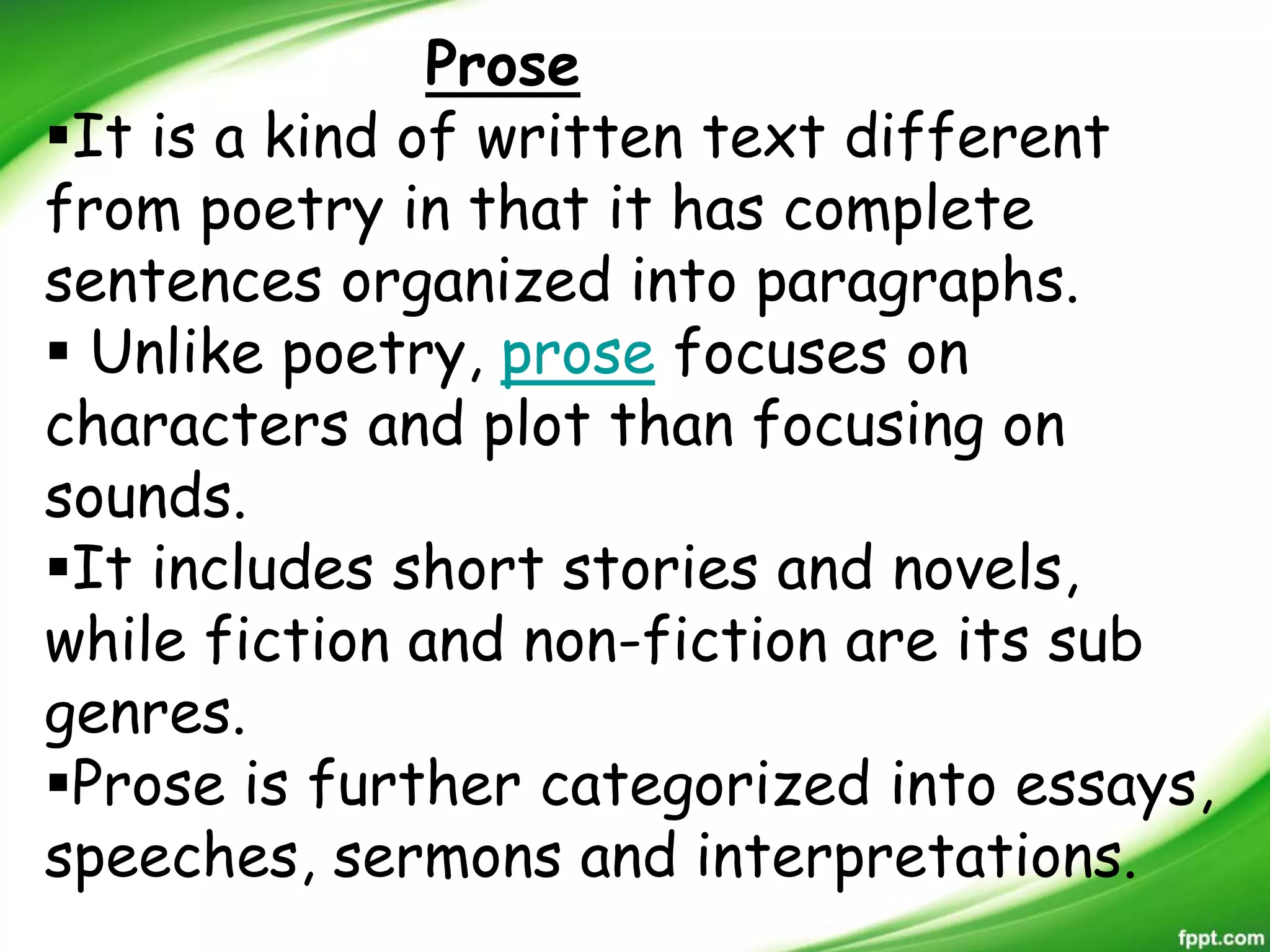 Different literary types | PPTX