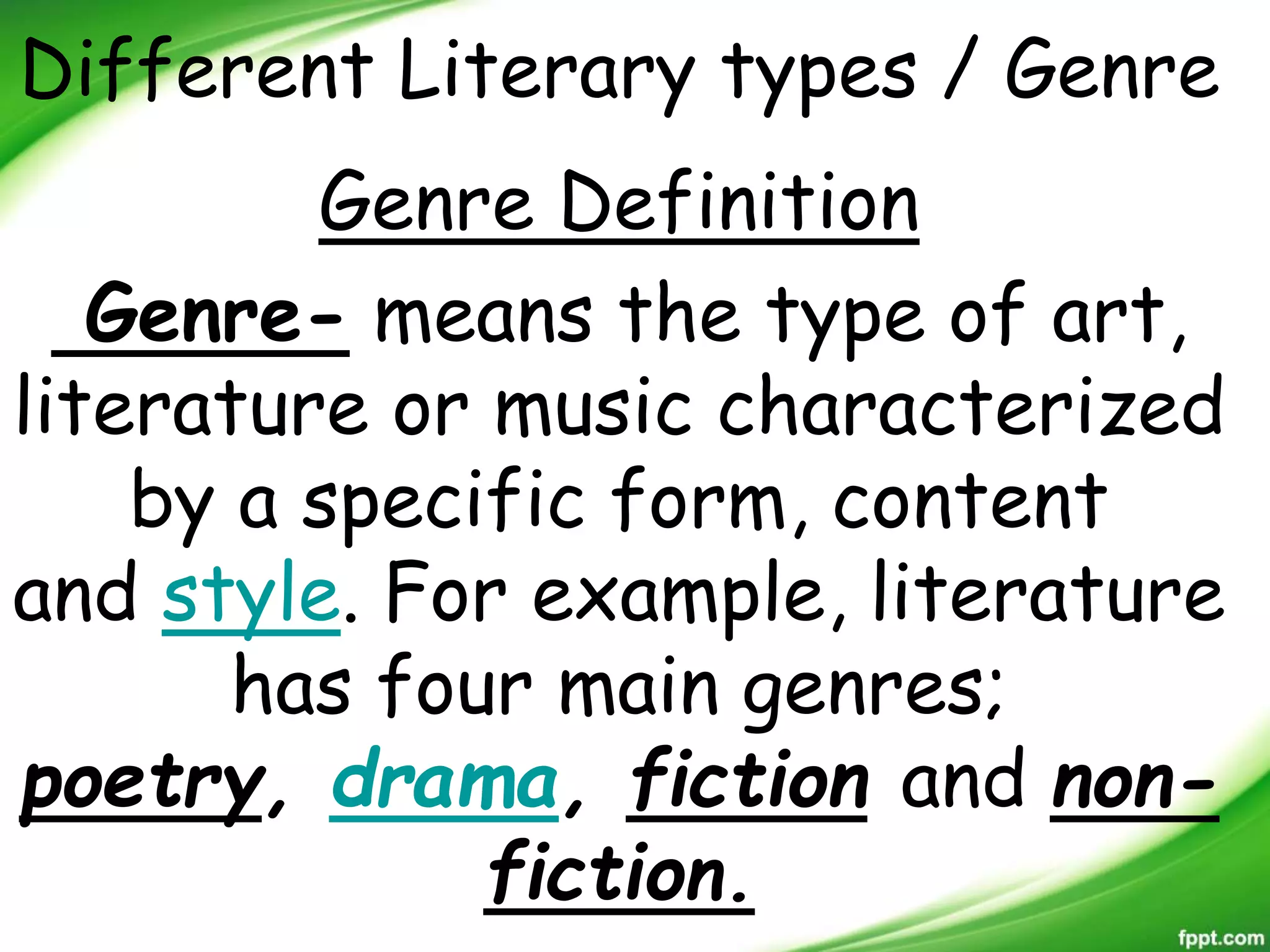 Different literary types | PPTX