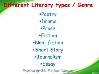 Different literary types | PPTX