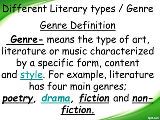 Different literary types | PPTX