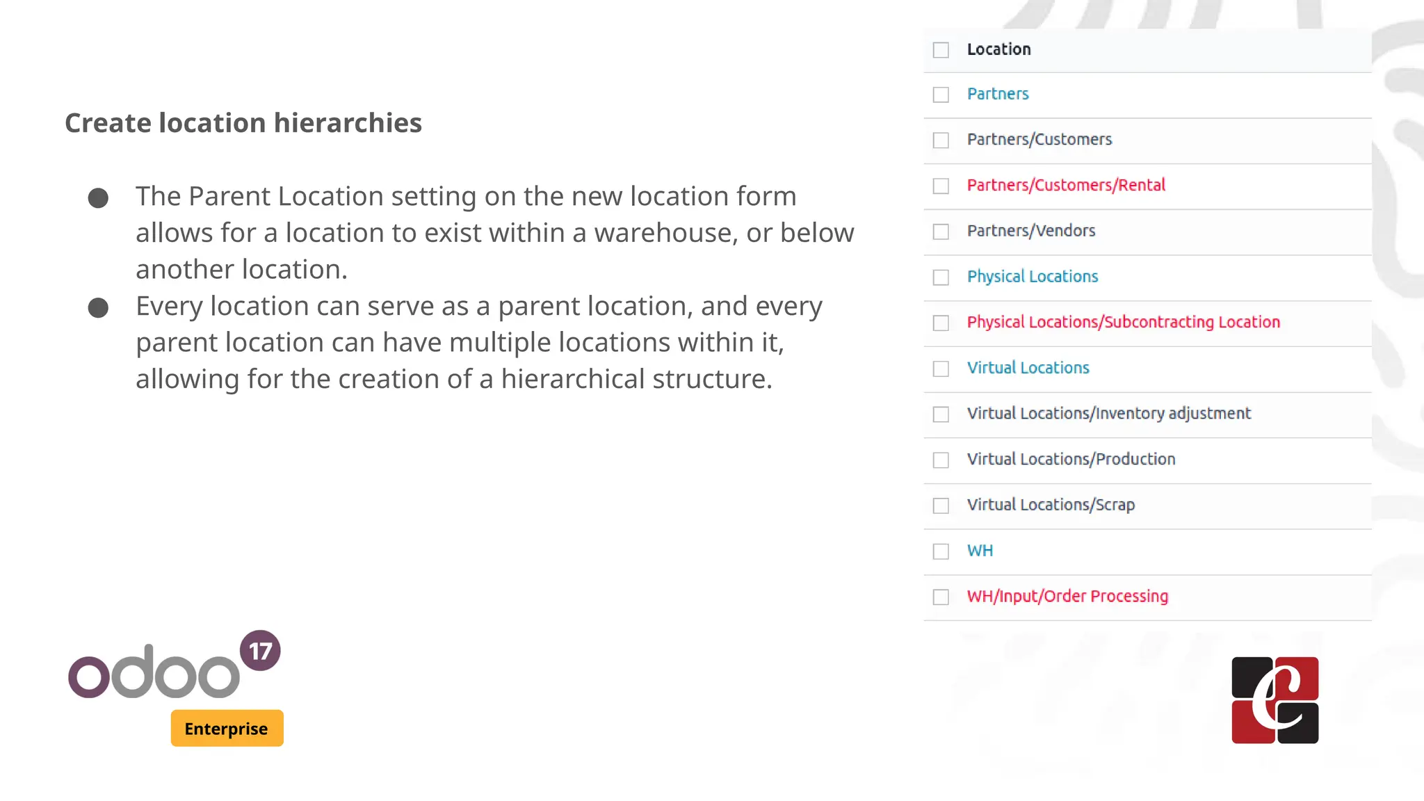 Different Location Types in odoo Inventory | PPTX