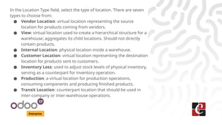 Different Location Types in odoo Inventory | PPTX
