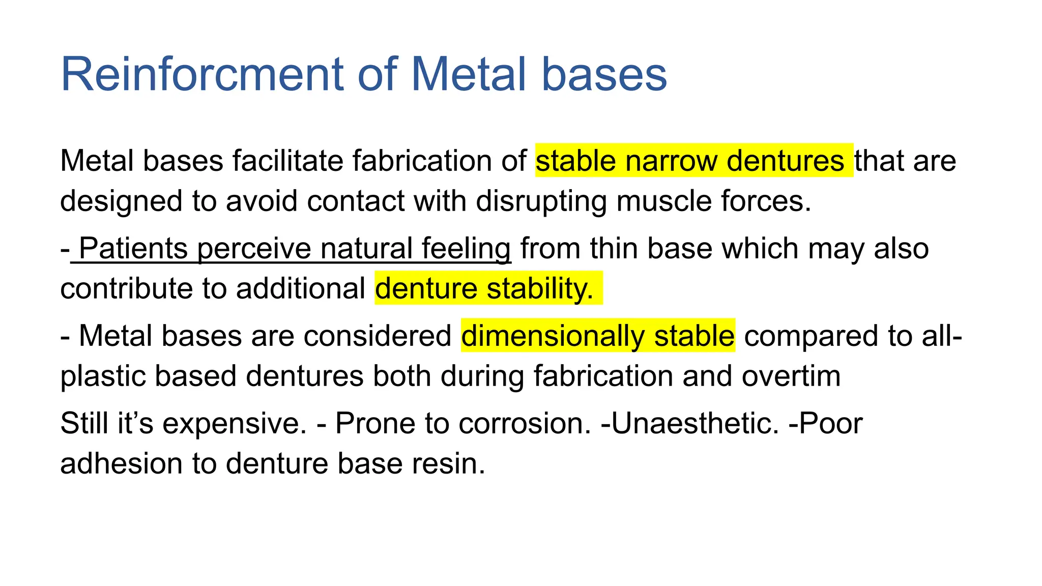 Different materials used in denture base reinforcement in case of ...
