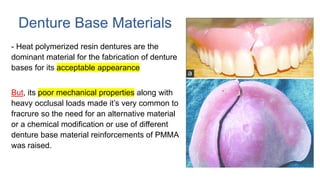 Different materials used in denture base reinforcement in case of ...